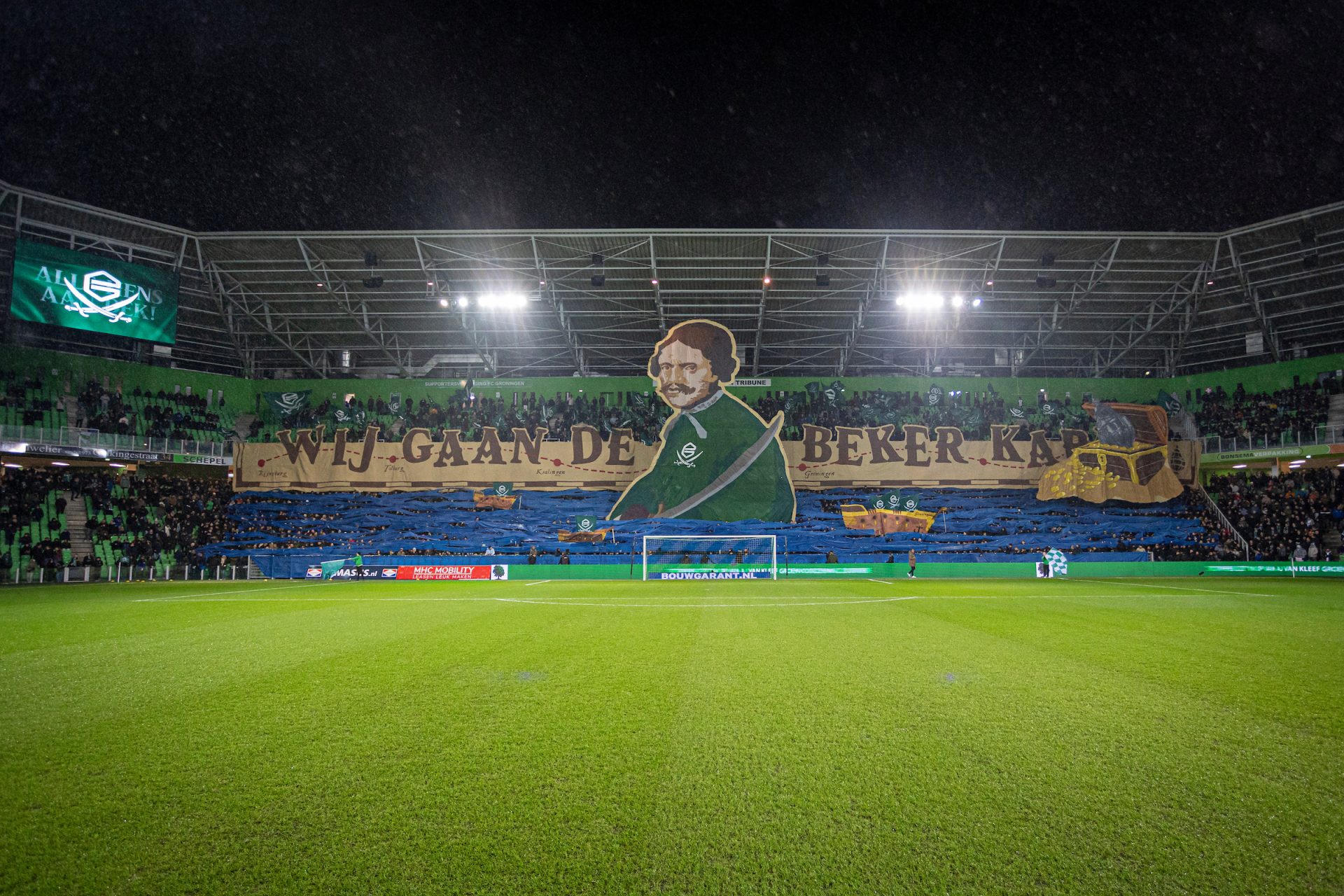 Collecte Noordtribune Groningen bij alle ingangen Euroborg - FC Groningen