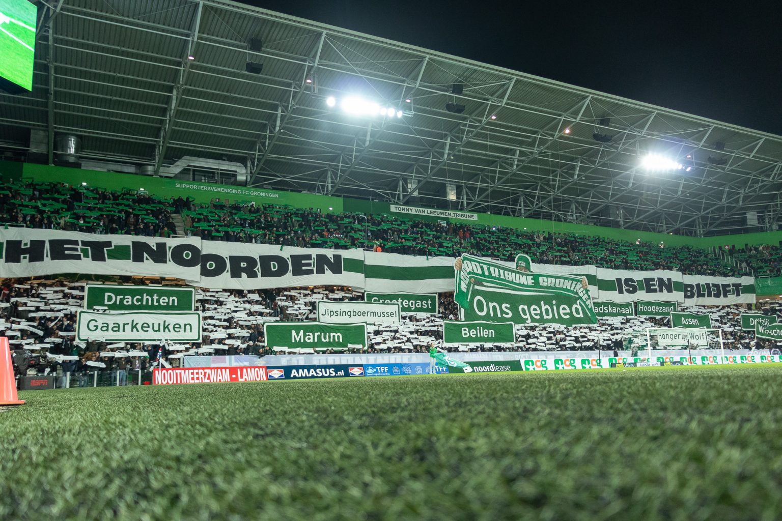 FC Groningen zaterdag in een wederom goed gevulde Euroborg - FC Groningen