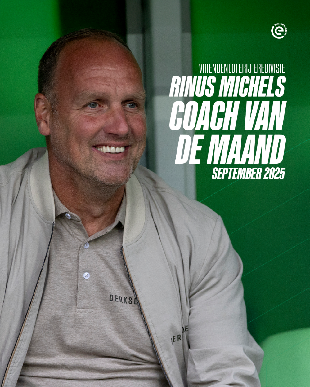 Dick Lukkien uitgeroepen tot Rinus Michels Coach van de Maand september - FC Groningen